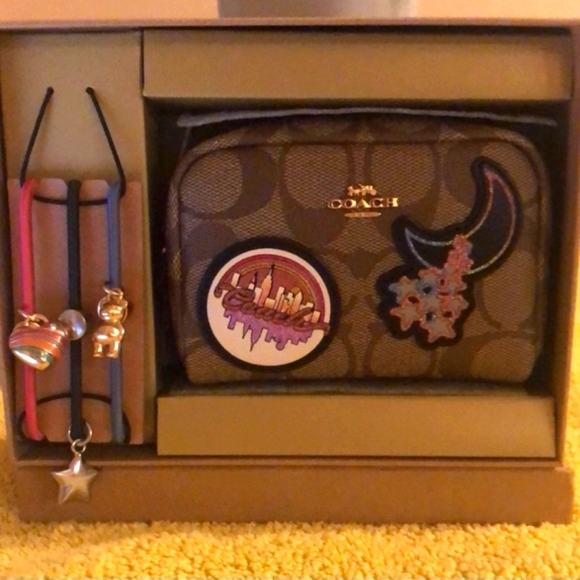 Coach | Bags | Coach Mini Boxy Cosmetic Case Hair Ties Set | Poshmark